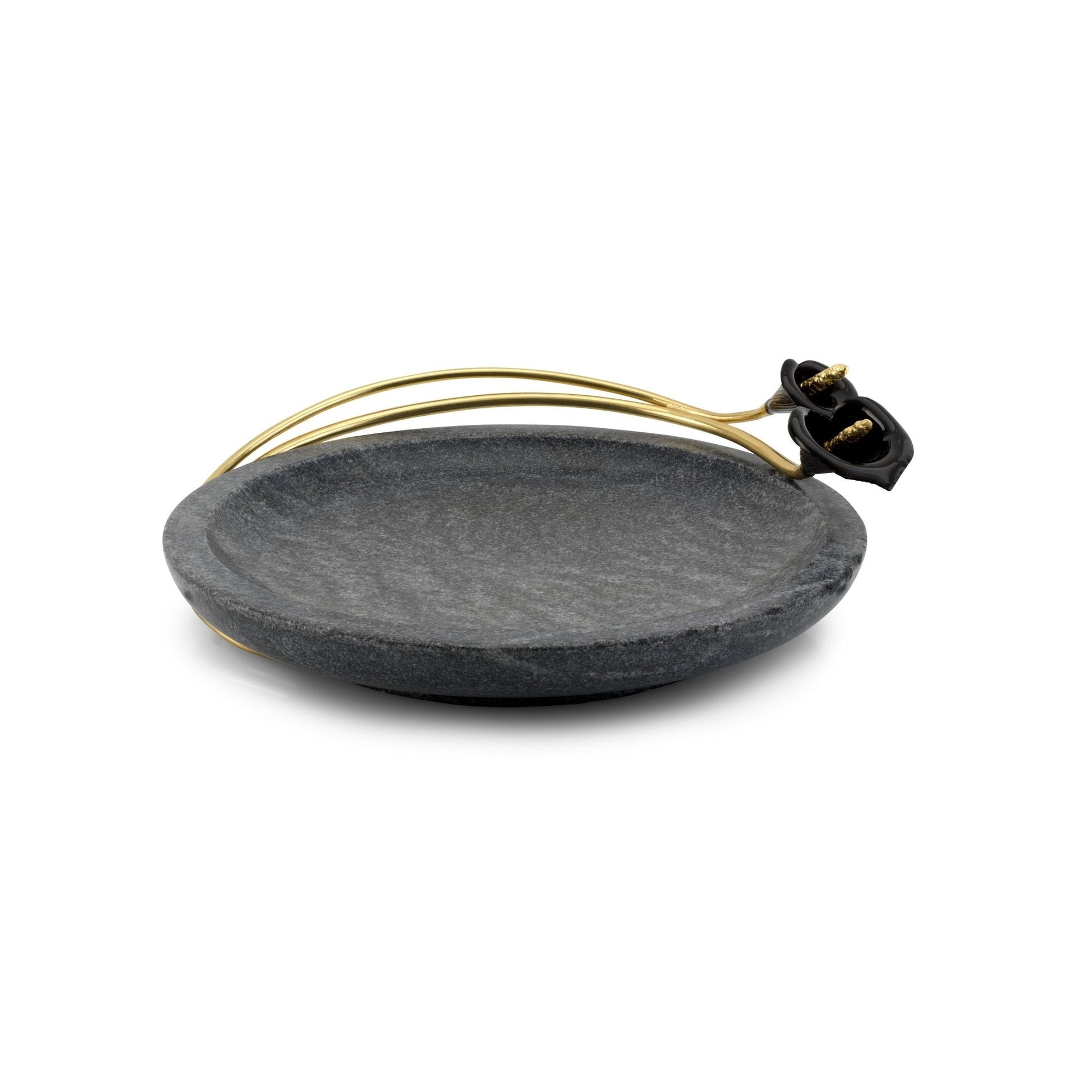Calla Lily Midnight Marble Dish – Michael Aram